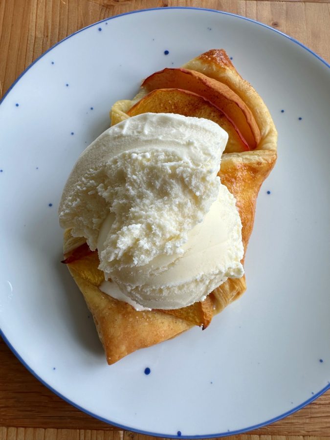 Easy Peach Croissants with Ice Cream • Hip Foodie Mom